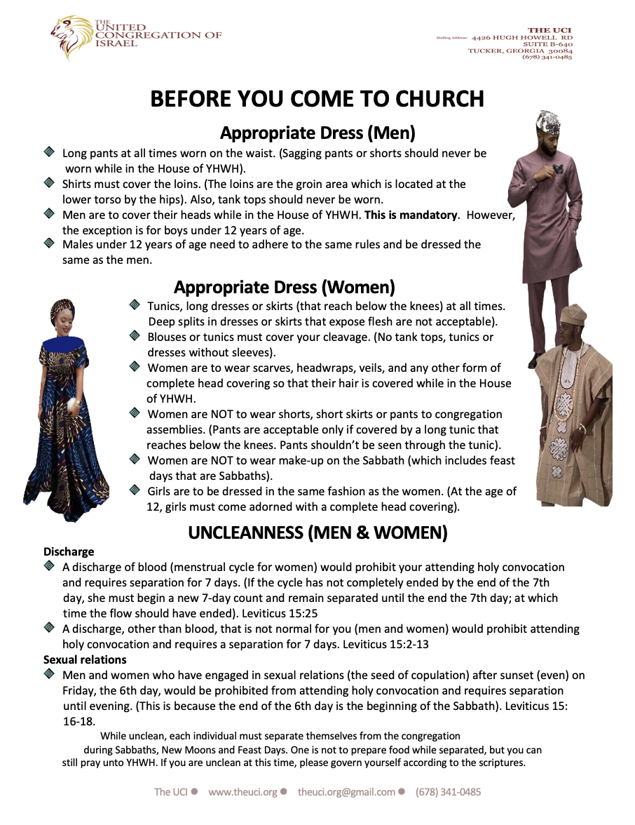 Before You Come to Church – The United Congregation of Israel